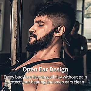 RockShine Open-Ear air Conduction Headphones, Wireless air Conduction Sports Headphones, Bluetooth 5.3 Lightweight sweatproof Sports Headphones, Suitable for Running, Cycling, (White)