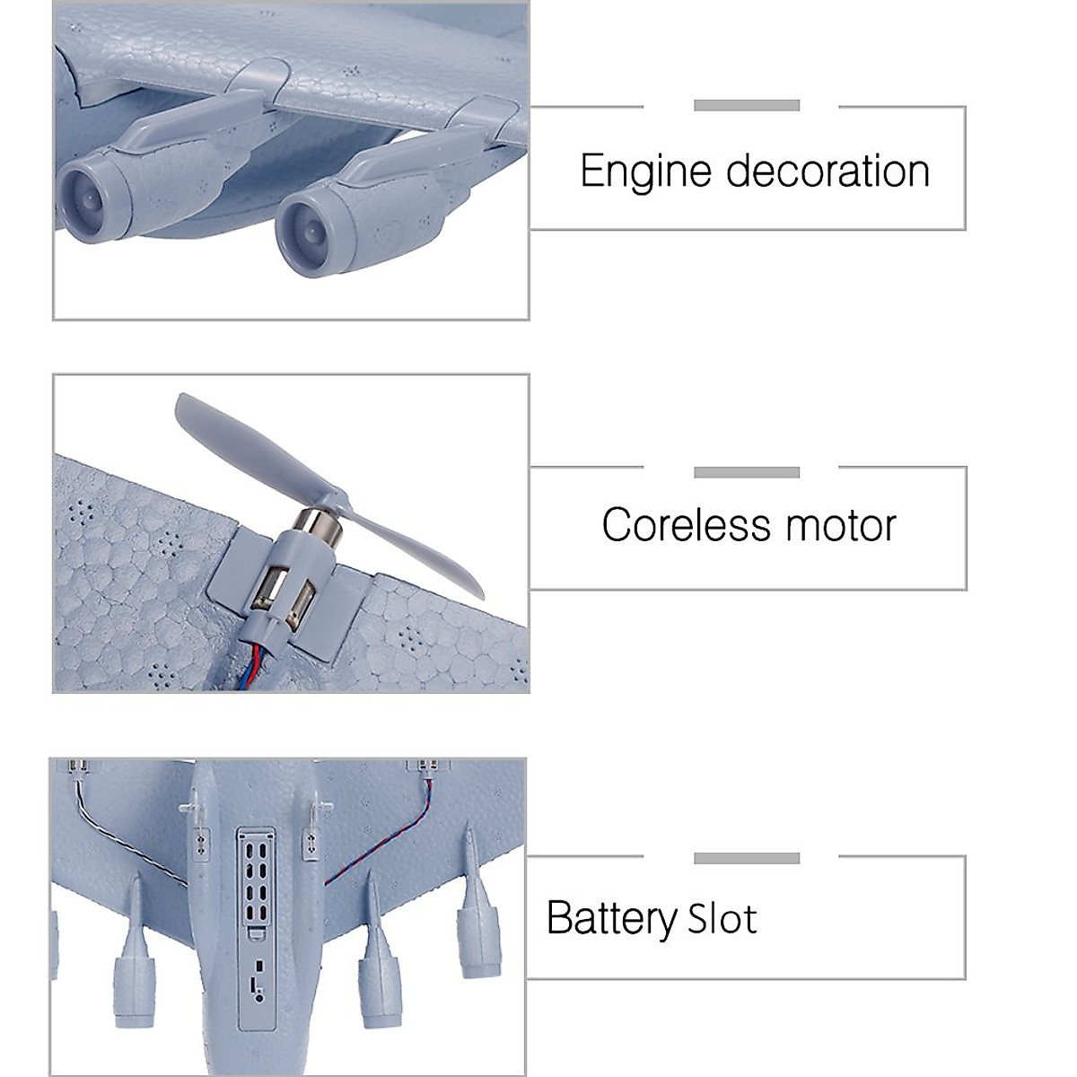 GoolRC C-17 RC Airplane, 2.4GHz 2CH Remote Control Airplane, Military Transport Aircraft with 373mm Wingspan, EPP Foam Fixed-Wing RC Plane, Easy to Fly for Beginners, Kids and Adults