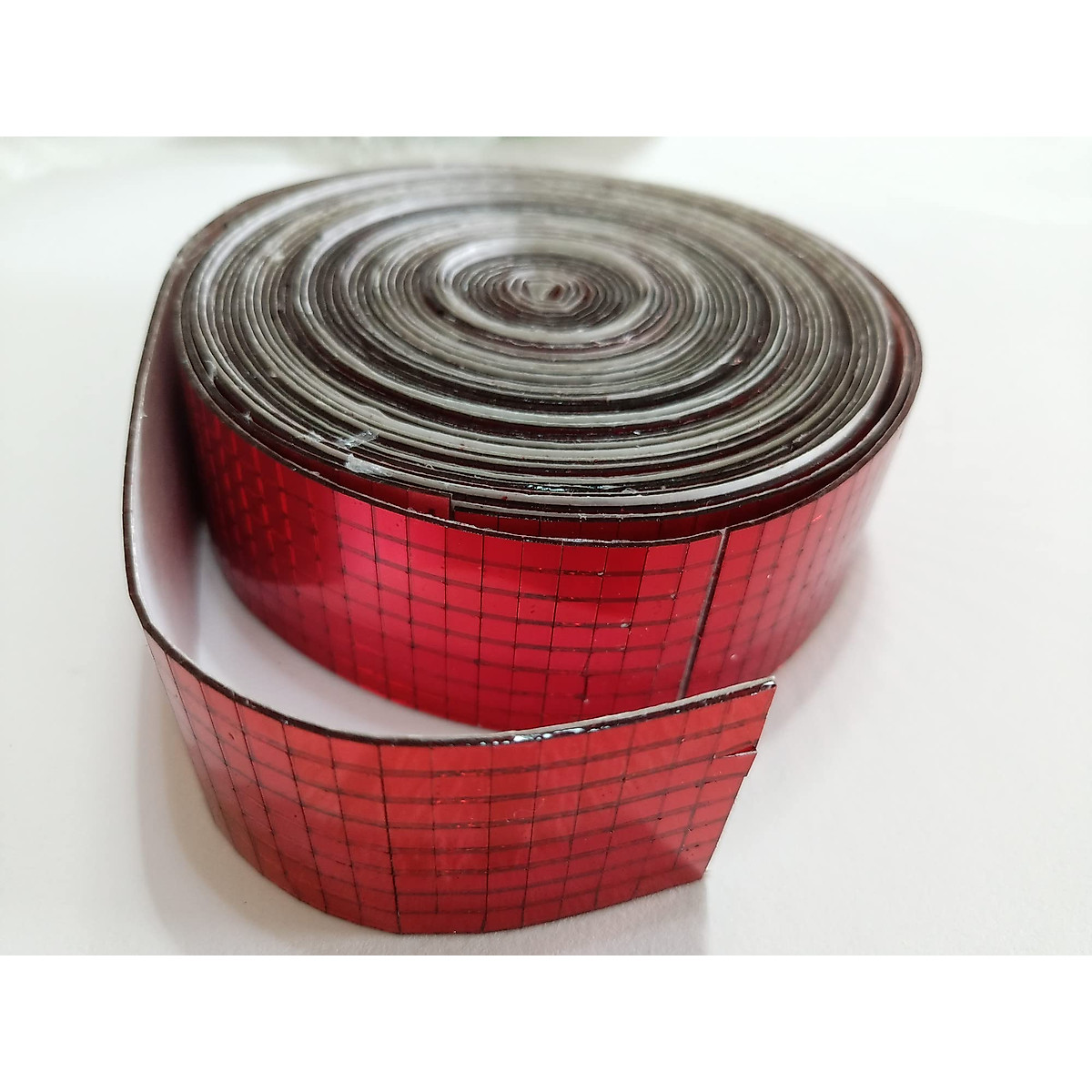 1570pcs Self-Adhesive Mosaic Tiles,Red Glass Mirror Wall Sticker for Christmas,Halloween Festival &Party Home DIY Decoration and Crafts Accessory (Red Mirror, 1 Meter)