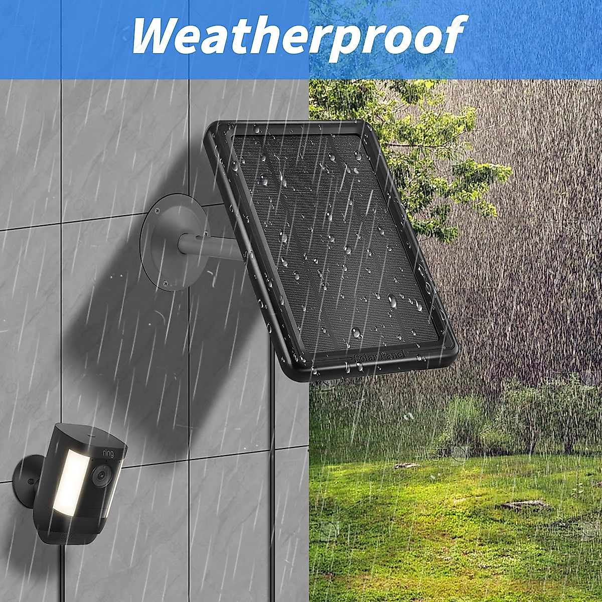 Ring Camera Solar Panels, Solar Panel Charger for Ring Stick Up Cam 2nd & 3rd Gen, Ring Spotlight Cam Battery, 5V 4.5W Output Super Fast Charging (3Pack-Black)