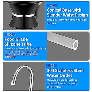 Christmas Water Dispenser, Automatic Electric Drinking Water Bottle Pump for 1-5 Gallon Jug– USB Rechargeable – Ultra-Hygienic BPA-Free Water Kettle Dispenser, Portable for Home Office Camping (black)