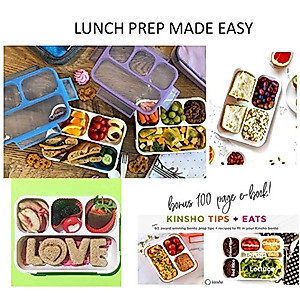 Bento Lunch Box Kids & Adult: Leakproof Lunch Containers for Boys & Girls with 3 Compartments - School, Daycare, Meal Planning Portion Control Container, BPA-Free Boxes, Utensils | Blue Purple 2 pack