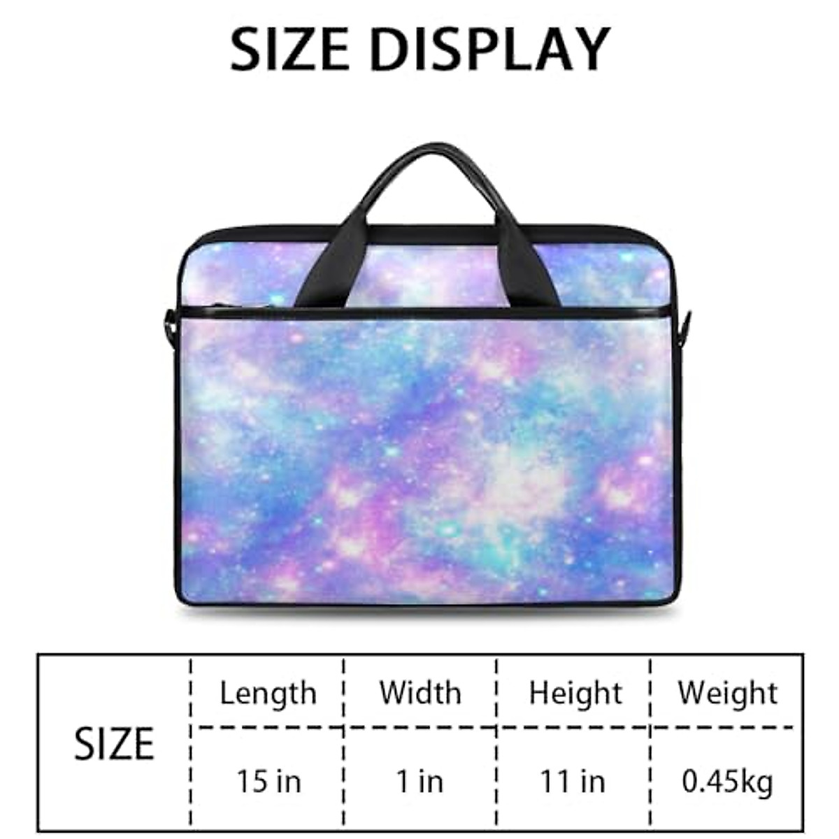 Galaxy Pattern Laptop Computer Bag Waterproof Shoulder Messenger Bag 13-15 inch Durable Laptop Tote Bag with Shoulder Strap Handle Lightweight Crossbody Briefcase