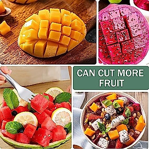 Watermelon Slicer Cutter, 2-in-1 Watermelon Fork Slicer Cutter, Stainless Steel Fruit Cutter for Home Party Camping Cool Summer Kitchen Gadgets (B)
