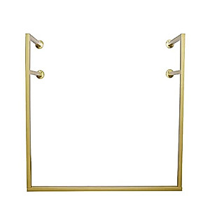 TBVECHI Simple Houseware Commercial Grade Clothing Garment Rack, Heavy Duty Detachable Wall Mounted Gold Garment Bar, F-Shaped Shelf Wedding Dress Organization