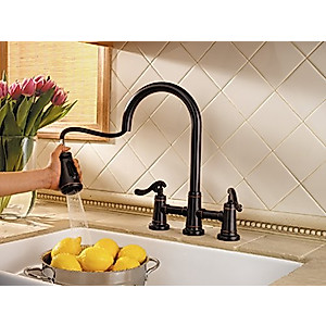 Pfister LG531YPY Ashfield 2-Handle Pull-Down Kitchen Faucet in Tuscan Bronze, 1.8 gpm