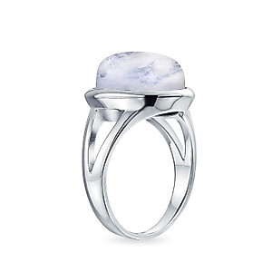 Bling Jewelry Oval Cabochon Bezel Gemstone Split Shank Boho Statement Iridescent Mood Changing Moonstone Ring Women For Teen .925 Sterling Silver