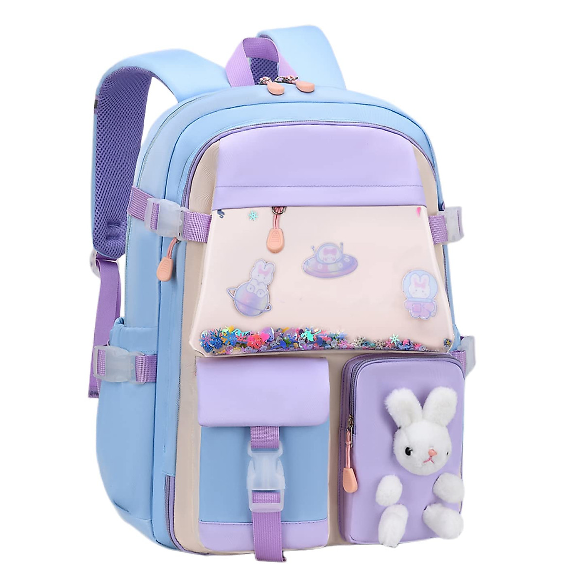 FAOLONE Kawaii Backpack for Girls School Book Bag,Cute Lightweight Girls School Backpack Fletcher School Bag Causel Daypack Birthdays Gifts(Blue)