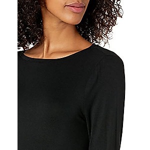 Amazon Essentials Women's 3/4 Sleeve Boat-Neck Dress (Available in Plus Size), Black, 1X