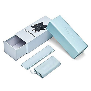 HEPIDEM 100% Really Buffalo Horn Handmade Glasses Square Rimless Spectacles 0816 (white, 61)