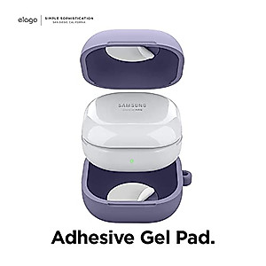 elago Silicone Hang Case Compatible with Samsung Galaxy Buds 2 Pro Case (2022) / Galaxy Buds 2 Case (2021) / Galaxy Buds Pro Case (2021) / Galaxy Buds Live Case (2020) [Lavender Grey]