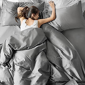 EaseHome Grey Full Size Sheets -Deep Pocket to 18 inches Mattress 4 Piece - Premium Bedding Sheets & Pillowcases Collection-Extra Soft