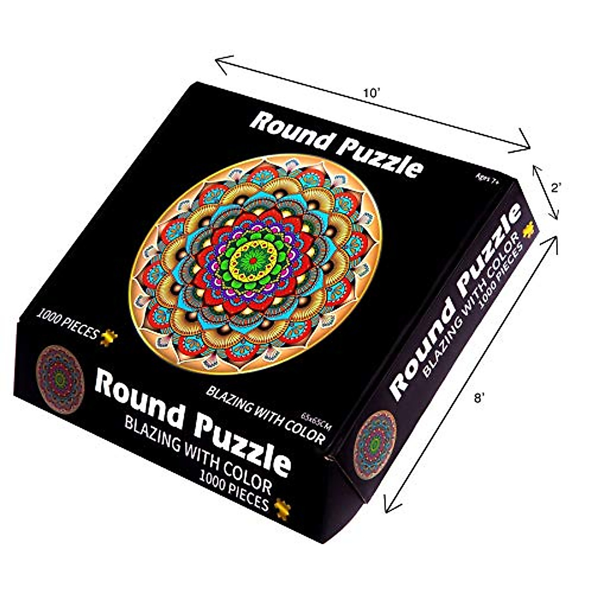 Jigsaw Puzzle 1000 Pieces for Adults. Colorful Round Mandala