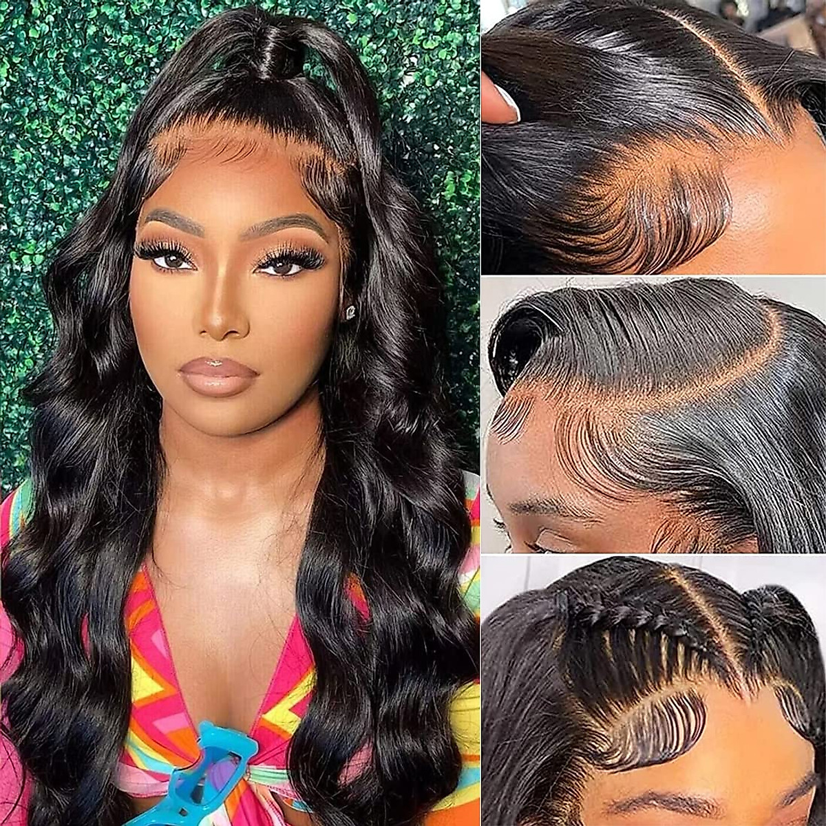 VRBest 13x4 Body Wave Lace Front Wigs Human Hair Wigs for Black Women, 150% Density, Natural Color Brazilian Virgin Hair Wig, 22 inch, Wavy, Glueless, Pre-Plucked with Baby Hair, Tangle Free