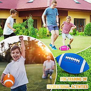 Jerify 12 Pcs Composite Leather Footballs Official Composite Leather Ball Composite Leather Inflatable Football with Pump Indoor Outdoor Football Bulk for Training and Recreational Play