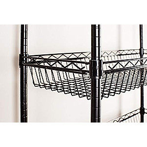 Omega 14" Deep x 24" Wide x 36" High 2 Tier Stationary Black Basket Unit