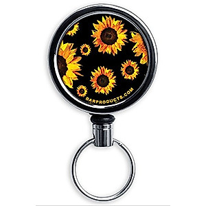 BarConic Mini Opener with Retractable Reel - Sunflowers