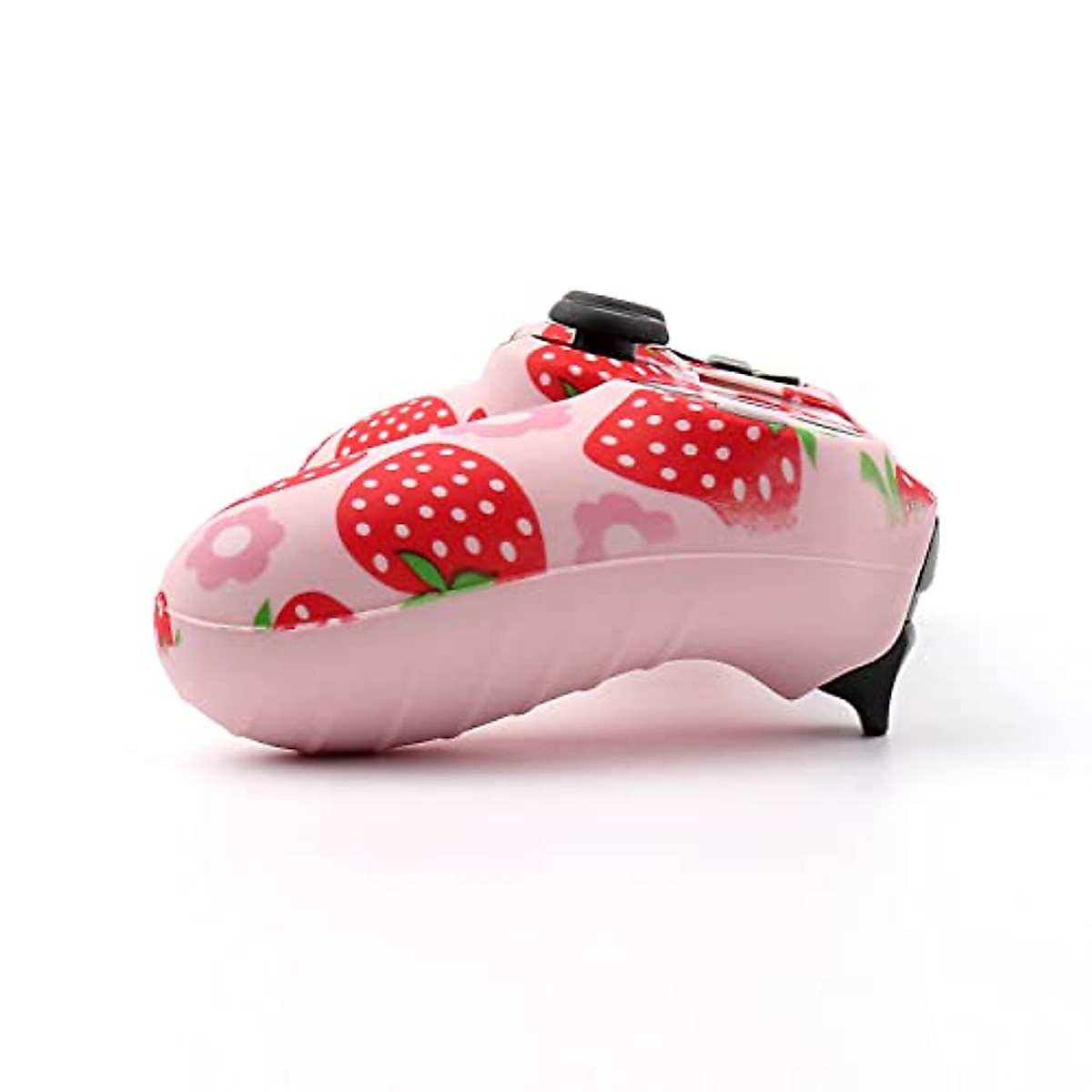 RALAN Pink Controller Skins for PS4, Fruit Silicone Controller Cover Skin Protector Compatible /PS4 Slim/PS4 Pro Controller with 2 Cute Thumb Grips Caps