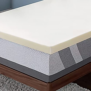 Spring Coil 2-Inch High Density Foam Topper,Adds Comfort to Mattress, Queen Size, Off White