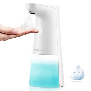 LAOPAO Soap Dispenser, Automatic Foaming Soap Dispenser Hand Free Countertop Soap Dspensers 240ml Touchless Soap Pump for Kitchen & Bathroom Xmas Gift White