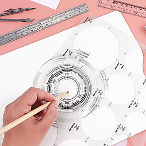 Tamaki Circle Template Circle Round Stencil Templates for Drafting for Office and School Building Formwork Drawings Templates, Large and Small Size, 3 Pack