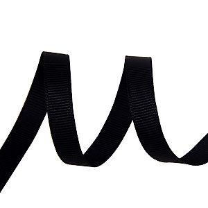 VATIN Black Grosgrain Ribbon, 3/8" x Continuous 50 Yards, Black Polyester Grosgrain Ribbon,Use for Bows DIY Hair Accessories, Gift Wrapping, Craft and Sewing