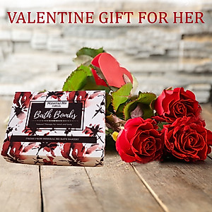 Valentines Bath Bombs for Women Relaxing with Inspirational Messages, 12 Natural and Organic Bath Bombs with Essential Oils & Skin Moisturizing Shea Butter. Gift for Her, Wife, Girlfriend.