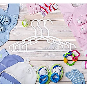KEPLIN White Baby Hangers for Closet - 36 Pack, Plastic Nursery Hangers Space Saving Tubular Hangers, More Storage for Kids, Children, Clothes and Dresses