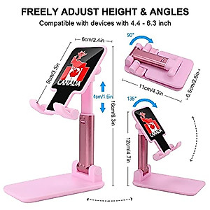 Canada Moose Flag Foldable Desktop Cell Phone Holder Portable Adjustable Stand for Travel Desk Accessories