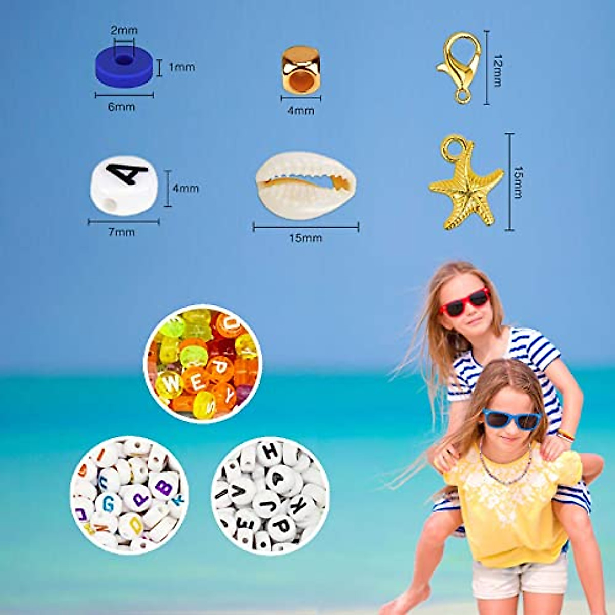 6000Pcs Clay Beads for Bracelets Jewelry Making,24Colors 6mm Flat Round Polymer Clay Spacer Beads,Heishi Beads,Letter Beads Pendant Charms Kit Necklace Earring DIY(Elastic Strings Jump Rings)