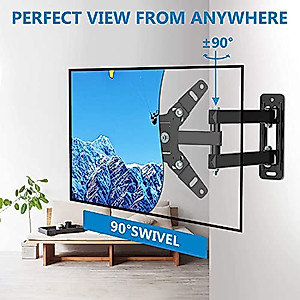Full Motion TV Wall Mount TV Bracket with 360°Rotation, JUSTSTONE Swivel Tilt Extension TV Mount Fits Most 13-45 Inch TVs & Monitors, Max VESA 200x200mm, Holds up to 55lbs/25kg