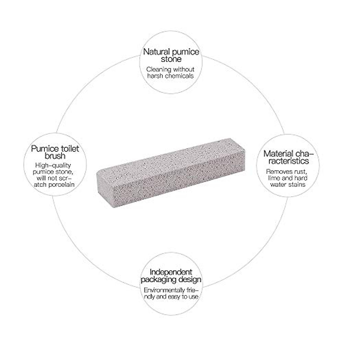 Dr.WOW 6 Pack Pumice Sticks for Cleaning, Pumice Scouring Pad，Grey Pumice Stone，Removing Rust and Grease，Household, Kitchen, Spa, Pool, Bath,Toilet，Household Cleaning