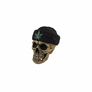DWK Marijuana Leaf Skeleton 420 Box with Lid | Herbal Box Goth Decorations | Smoker Accessories and Marijuana Home Decor | Goth Gifts for Home - 6"