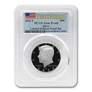 2022 S American Silver Kennedy Half Dollar Gem Proof Coin (First Strike - Limited Edition Proof Set - Flag Label) 50C PCGS GEMPROOF