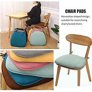 CONRUSER Chair Cushion for Dining Chairs, Non-Slip Kitchen Dining Chair Pads with Ties Corduroy Seat Cushions (Pink)