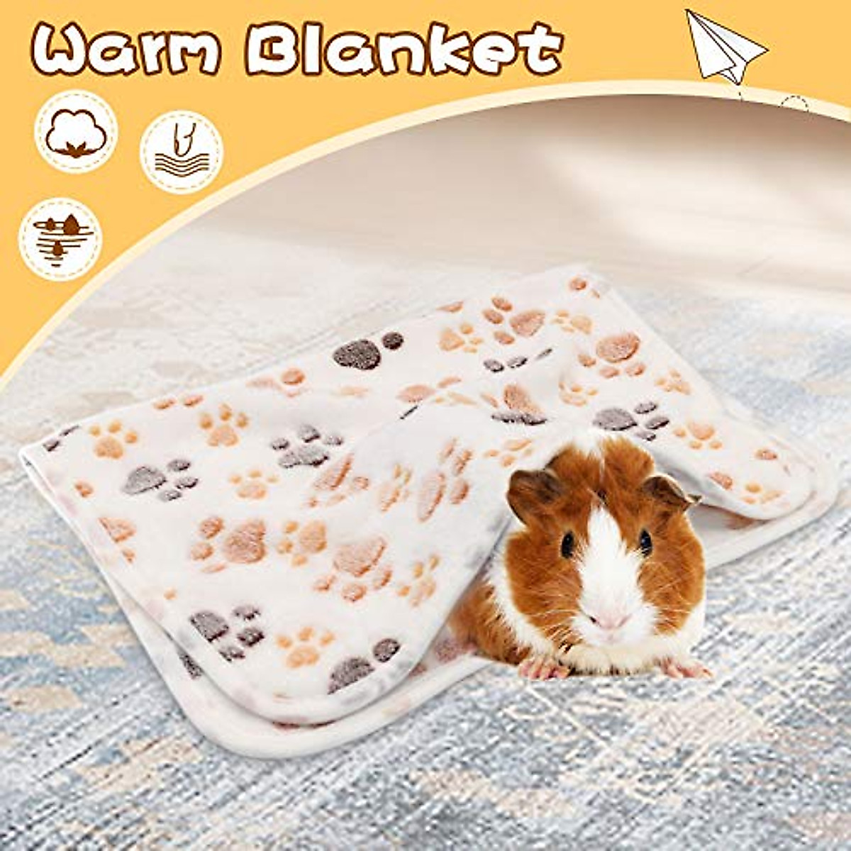 BWOGUE Guinea Pig Blanket, 3 Pack Small Animal Soft Warm Pet Fleece Blankets Sleep Mat Pad Cover Flannel Throw for Hamster Guinea Pig Rabbit Dog Cat Chinchilla Hedgehog