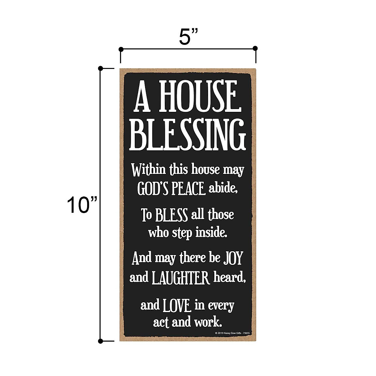 Honey Dew Gifts Inspirational Decor, A House Blessing 5 inch by 10 inch Hanging Sign, Wall Art, Decorative Wood Sign Home Decor, 75655