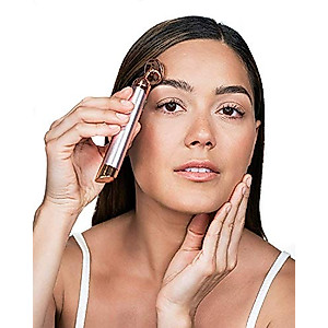 Finishing Touch Flawless Contour Vibrating Facial Roller & Massager, Rose Quartz