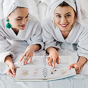 Unicorn Castle Jewelry Travel Organizer Case Jewelry Storage Book Organizer Earring Necklace Holder Jewelry Travel Bag with Transparent Zipper Bag for Women Ring Bracelets, Green