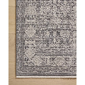 Amber Lewis x Loloi Alie Collection ALE-03 Charcoal / Dove, Traditional 18" x 18" Sample Rug