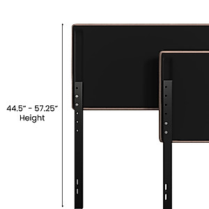 Flash Furniture Paxton Upholstered Headboard - Channel Stitched Taupe Fabric Upholstery - King - Adjustable Height from 44.5" to 57.25" From Floor