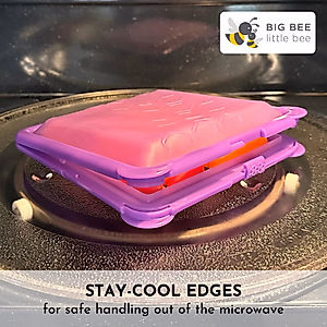 Big Bee, Little Bee - SoftShell Reusable Silicone Food Storage Container with Lid, Easy to Clean, Lays Flat, Snaps Closed, Microwave, Freezer & Dishwasher Safe, As Seen on Shark Tank (Lime)