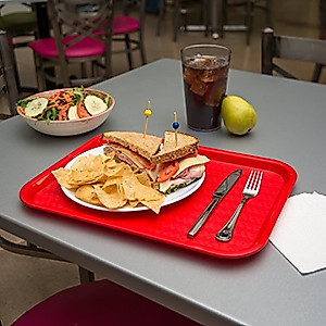 Carlisle FoodService Products CT121605 Café Standard Cafeteria / Fast Food Tray, 12" x 16", Red