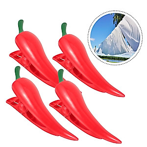 Beatifufu 4Pcs Portable Pepper Shaped Beach Towel Clips Chair Holders for Beach Towels Holiday Pool Accessories Multipurpose Towel Holders for Secure Towel Placement