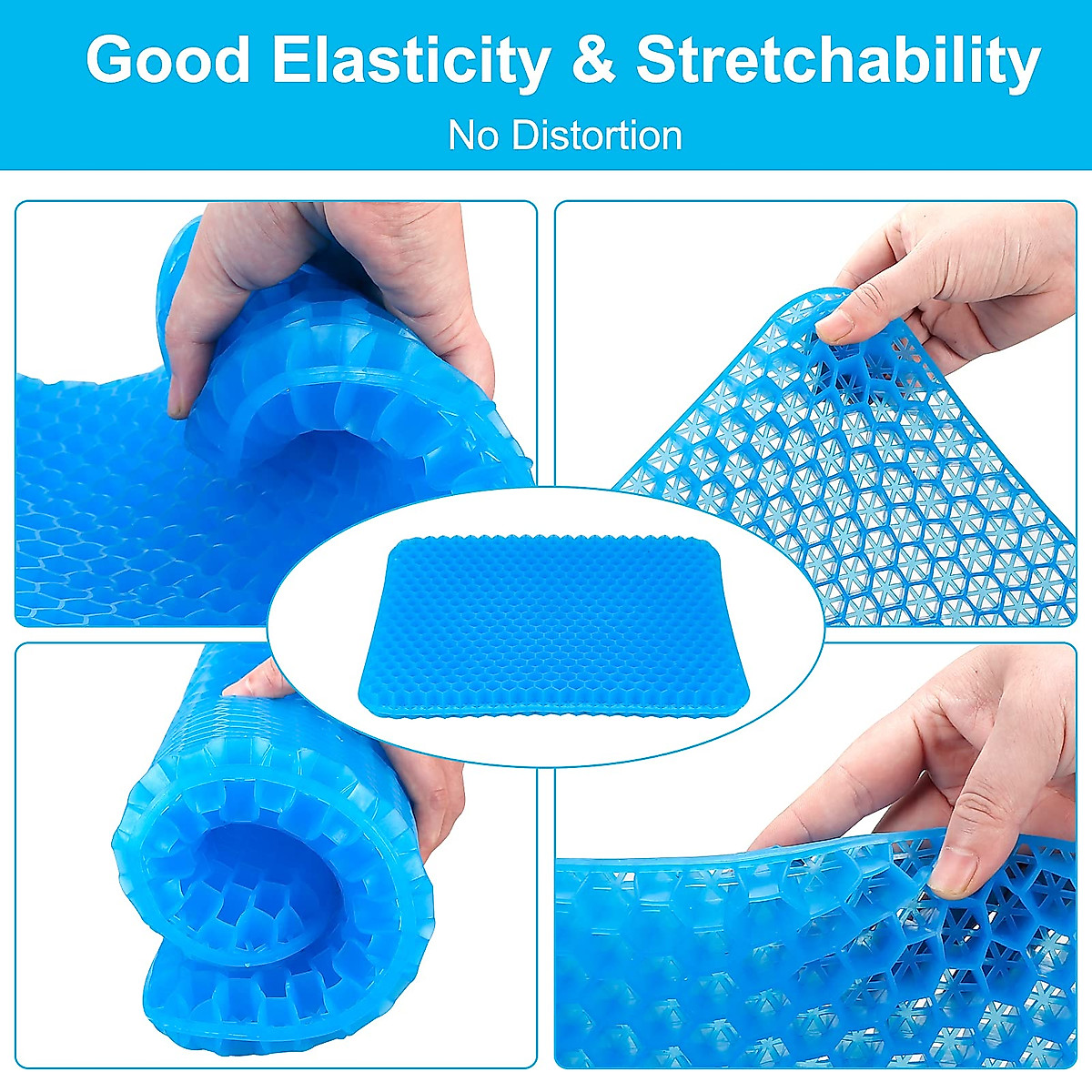 Kanglesdip Gel Seat Cushion for Long Sitting - Non Slip Orthopedics Gel Cushion for Tailbone Pain Relief - Office Chair Wheelchair Car Seat Cushion - Sciatica & Hemorrhoid Relief - Egg Seat Gel