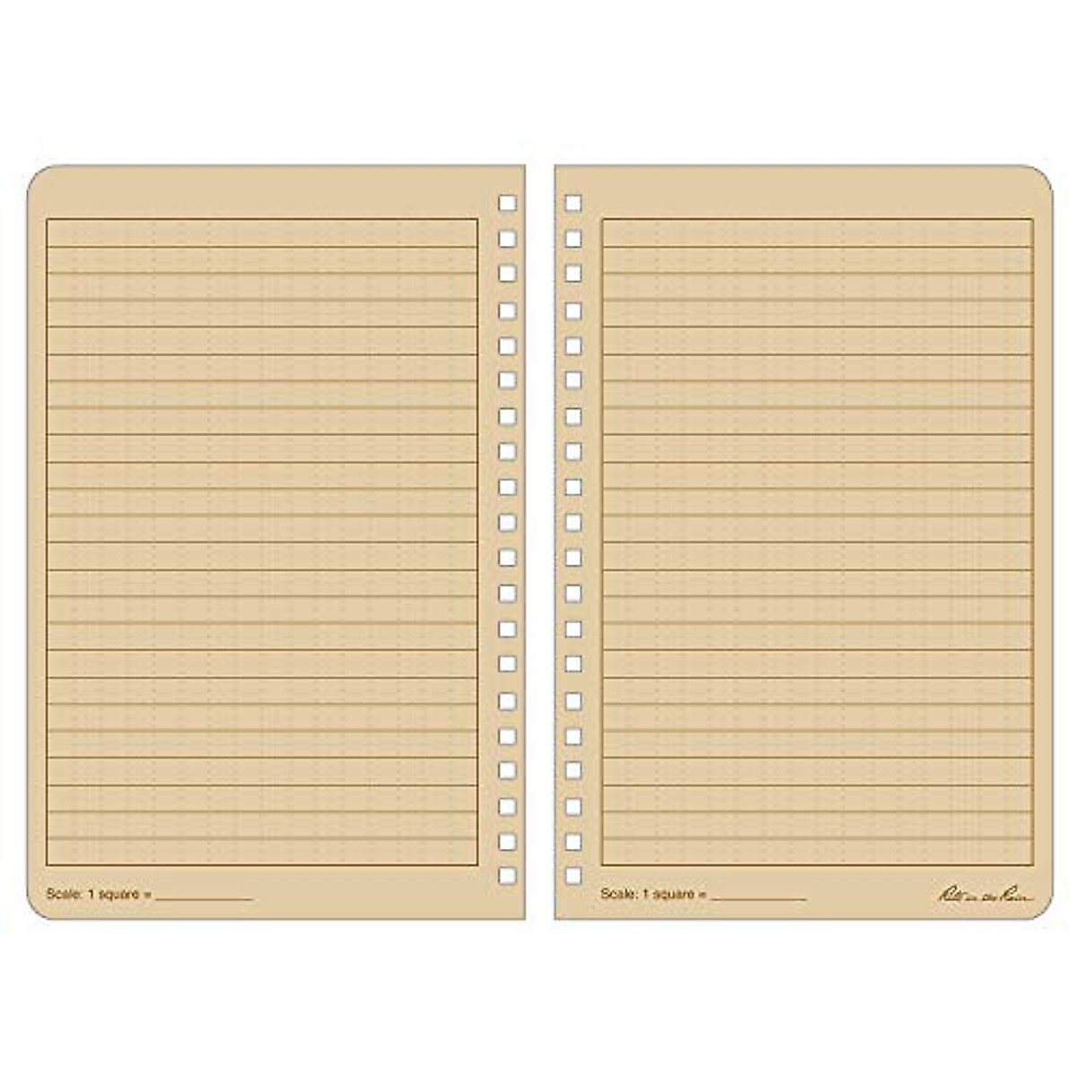 Rite in the Rain Weatherproof Side Spiral Notebook, 4.625" x 7", Tan Cover, Universal Pattern, 3 Pack (No. 973TL3)
