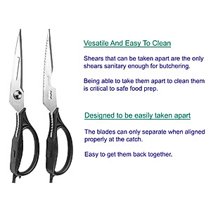 Kitchen Scissors - Come Apart Kitchen Shears for Cutting Chicken, Meat, Poultry, Seafood, Vegetable - Great Cooking Scissors Gadget