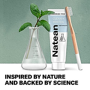 Natean Clean + Whiten Fluoride Free Whitening Toothpaste, Clean Mint - 4.7 Oz Tube