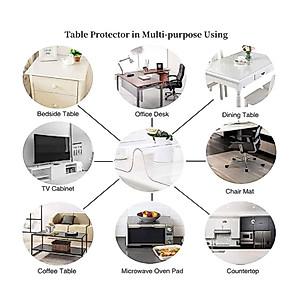 Clear PVC Desk Chair Mat Transparent Plastic Runner Rugs for Hardwood Floors/Carpet Protector,Clear Floor Protector Carpet for Hard Surface Floors, Non Slip Easy Clean Area Rug Pad,2mm Thick,60/80/100