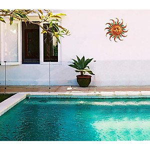 WOERTE HOME 15.7'' Sun Face Wall Decor for Indoor and Outdoor Use